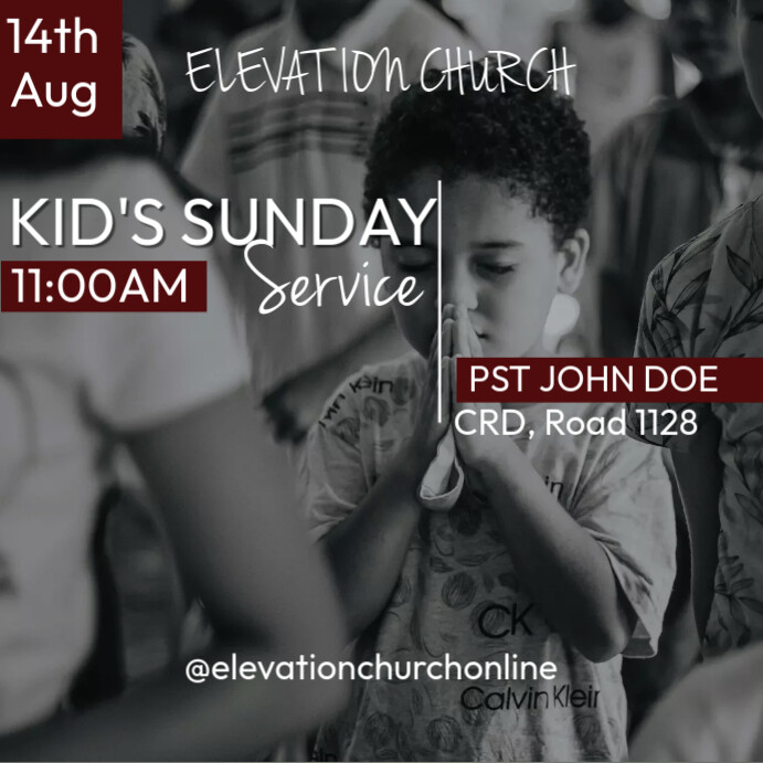 KID'S SUNDAY SERVICE (21) Template | PosterMyWall