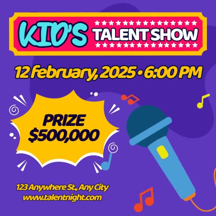 Kid's Talent Show Template | PosterMyWall