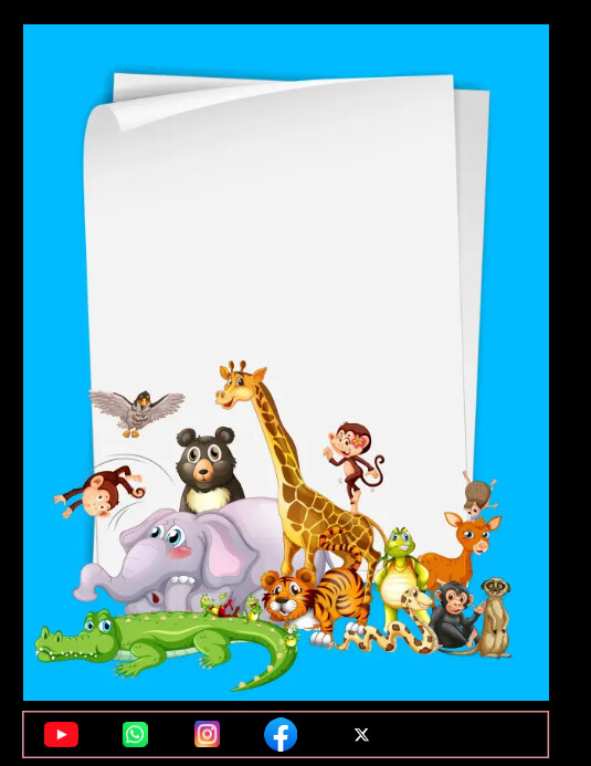 Kiddie Comic Wild Animals Poster Template | PosterMyWall