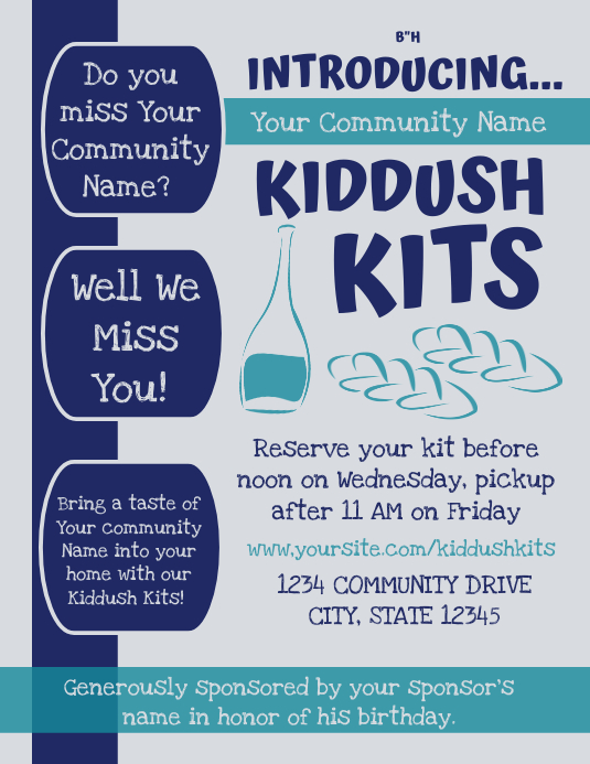 Kiddush Kits Template | PosterMyWall