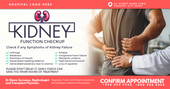 Kidney Function Checkup Ad Post Template | PosterMyWall