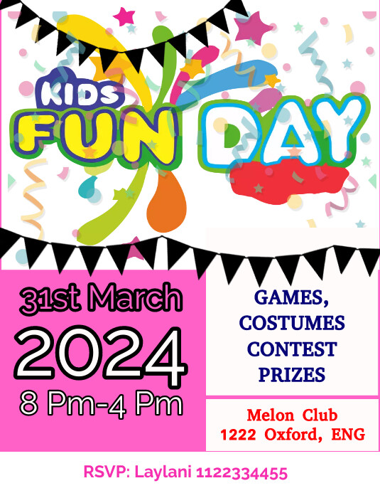 Kids' Fun Day flyer Template | PosterMyWall