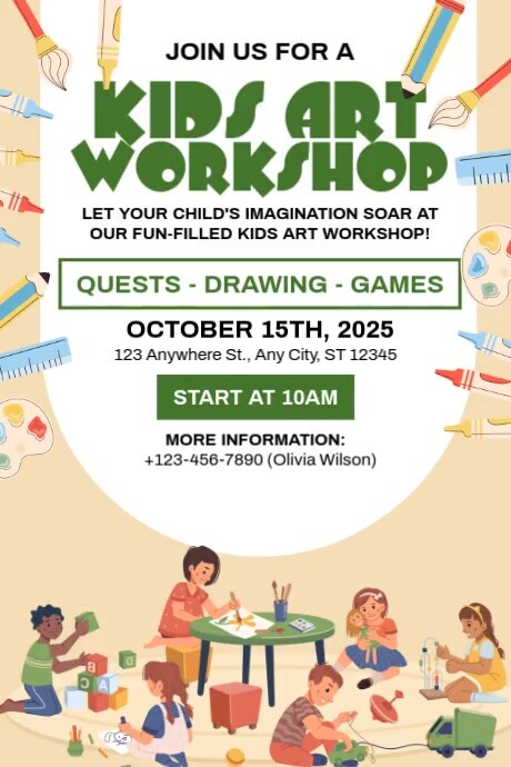 Kids Arts Workshop Template | PosterMyWall
