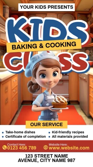 Copy of Kids Baking & Cooking Class | PosterMyWall