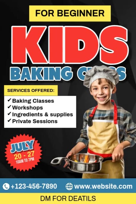 Copy of Kids Baking Class | PosterMyWall