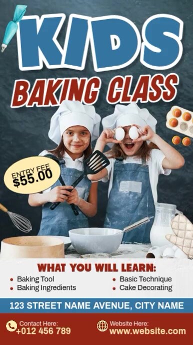 Kids Baking Class Template | PosterMyWall