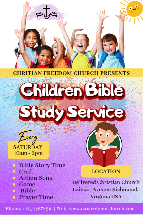 Kids Bible Study Ad Template | PosterMyWall