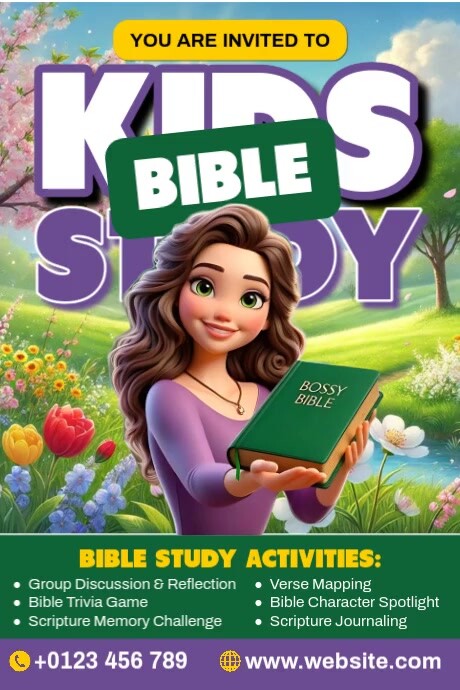 Kids Bible Study Ads Template | PosterMyWall