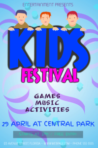 kids birthday party festival event flyer template | PosterMyWall