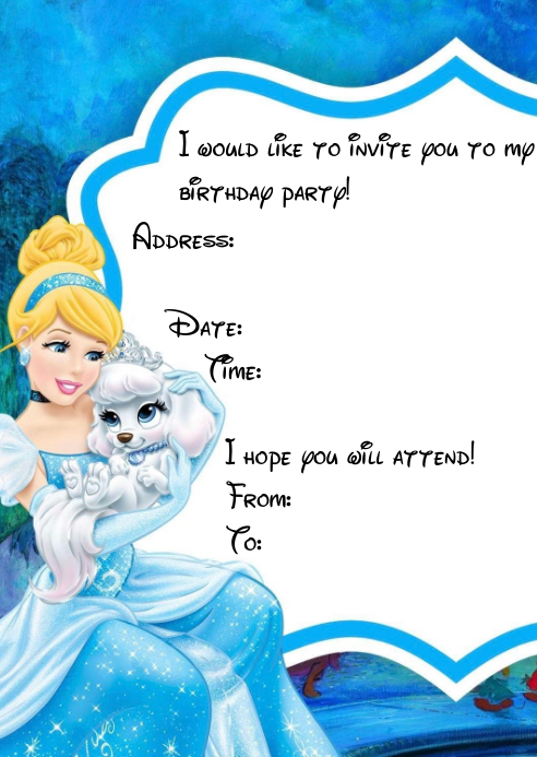 Kids Birthday Party Invitation (Girls) Template | PosterMyWall