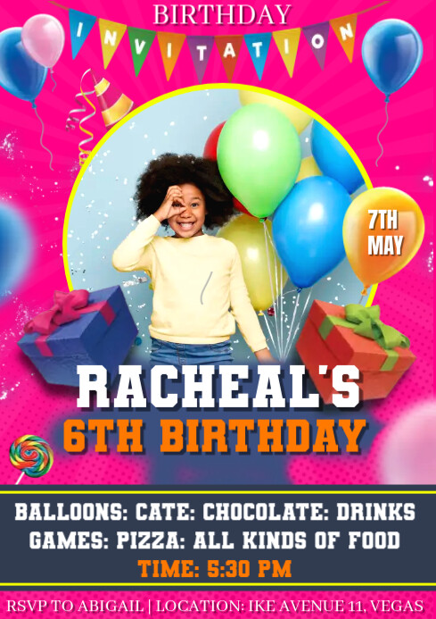Kids Birthday template | PosterMyWall