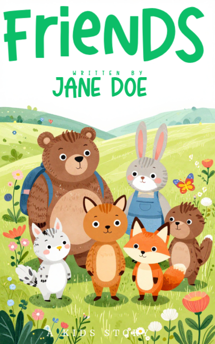 kids book cover. animals Template | PosterMyWall