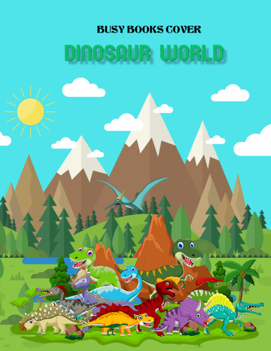 Copy of Kids busy books cover dinosaur theme | PosterMyWall