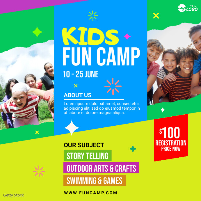 Plantilla de Kids Camp Post | PosterMyWall