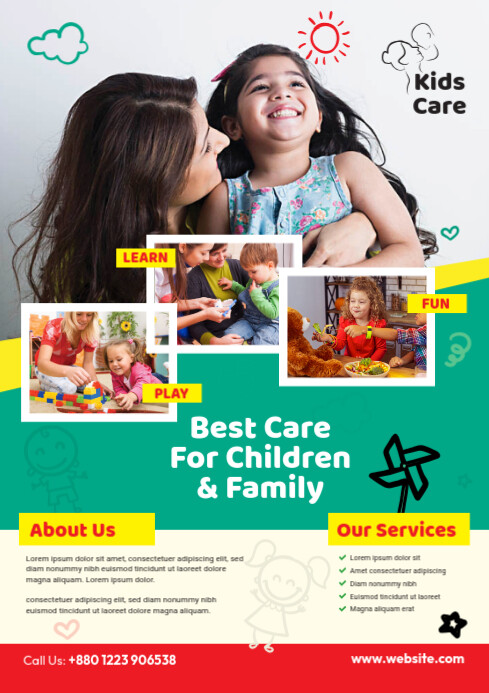 Copy of Kids Care Flyer Template | PosterMyWall