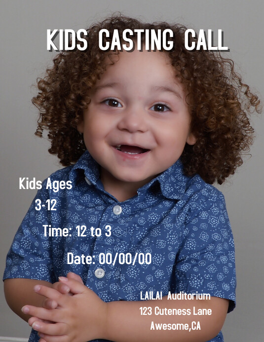 Kids Casting Call ( Model) Template | PosterMyWall