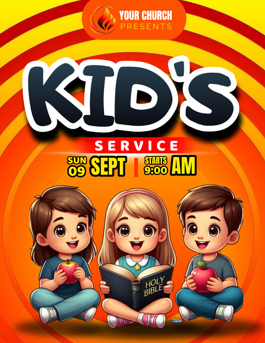 Kids church service Templat | PosterMyWall