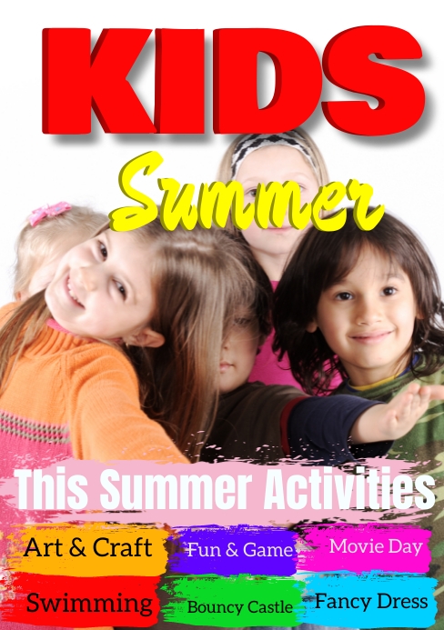 Kids club logo, flyer Instagram post summer c Template | PosterMyWall