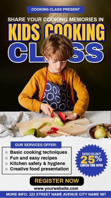 Kids Cooking Class Template | PosterMyWall
