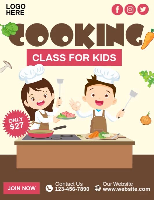 Kids Cooking Class Template | PosterMyWall