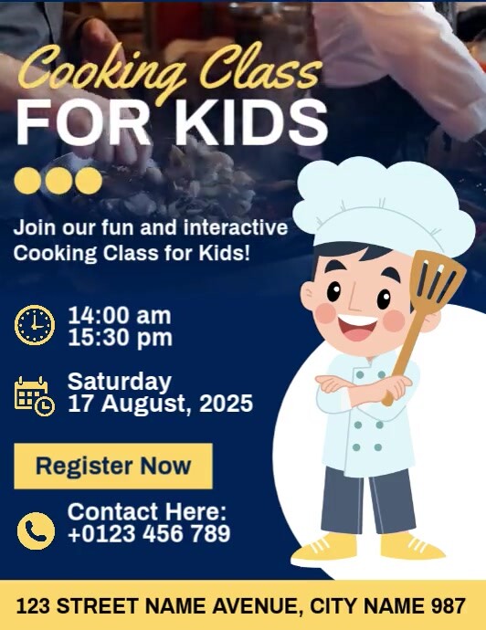 Kids Cooking Class Template | PosterMyWall