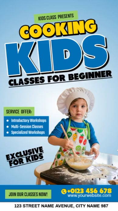 Kids Cooking Class Template | PosterMyWall