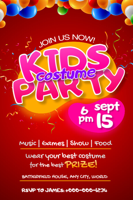 Kids Costume Party Flyer Template | PosterMyWall