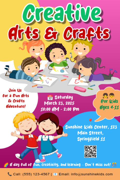 Copy of Kids Creative Arts & Crafts Da | PosterMyWall