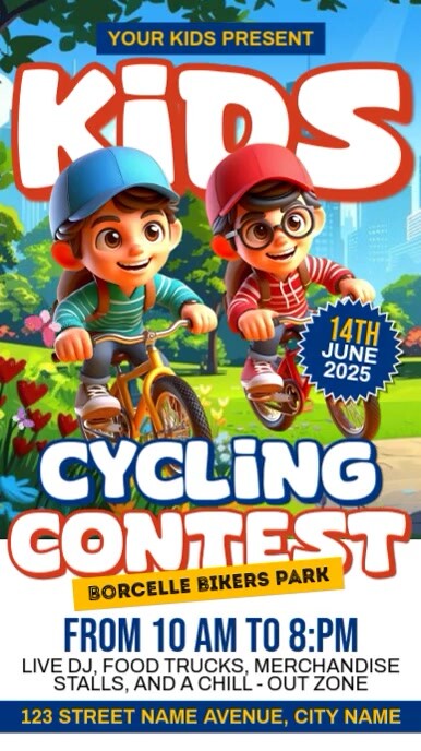 Kids Cycling Contest Template | PosterMyWall