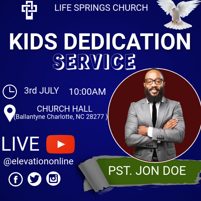 KIDS DEDICATION SERVICE (2) Template | PosterMyWall