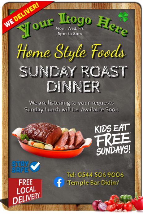 Copy of Kids Eat Free Sunday Roast | PosterMyWall