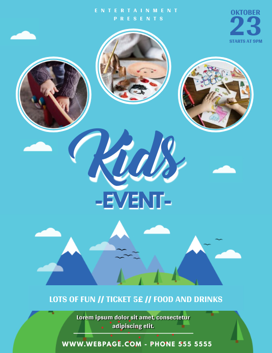 Kids Event Flyer Templae Templat | PosterMyWall