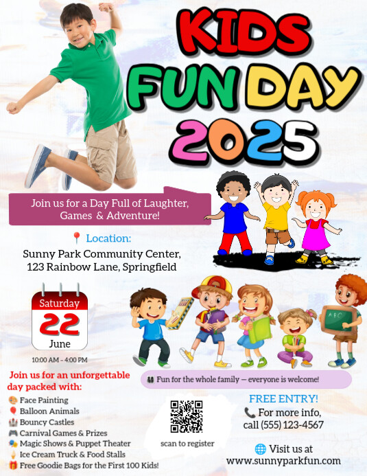 Kids Family Fun Day Template | PosterMyWall