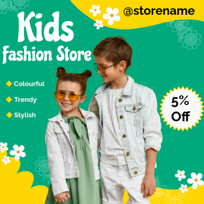 Kids Fashion Store Banner Template | PosterMyWall