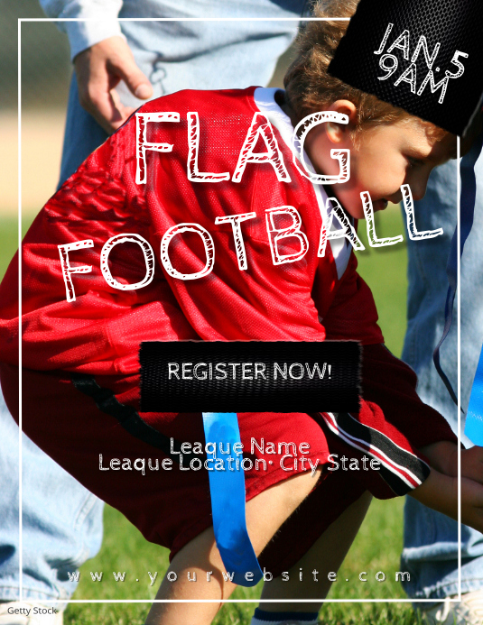 Copy of Kids Flag Football Sports Flyer | PosterMyWall