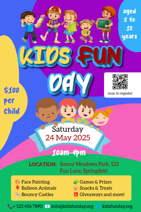 Kids fun day ad Template | PosterMyWall
