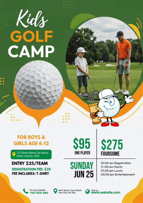 Kids Golf Camp Flyer Template | PosterMyWall