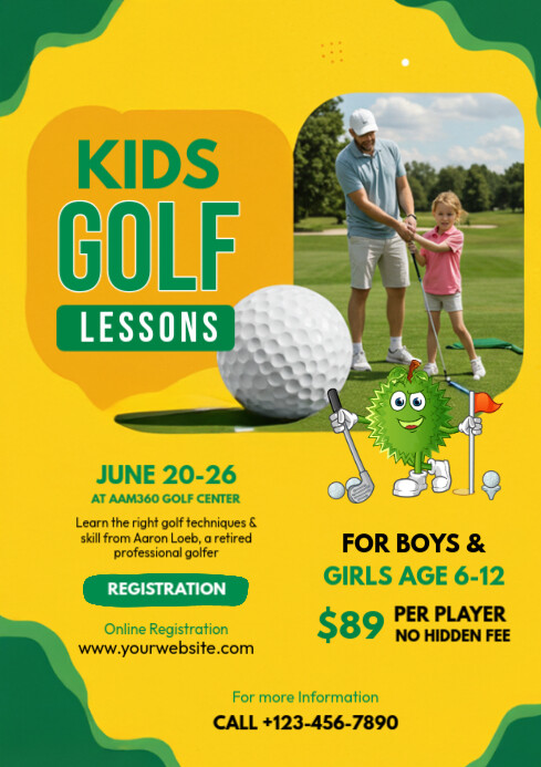 Kids Golf Camp Flyer Template | PosterMyWall