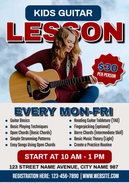 Copy Of Kids Guitar Lesson Postermywall