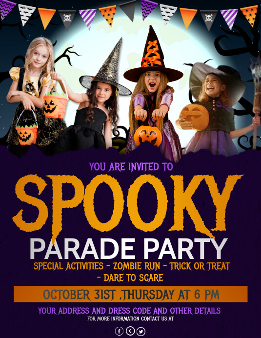 Kids Halloween parade Template | PosterMyWall