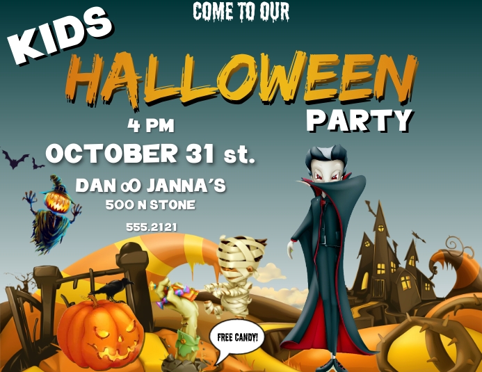 KIDS HALLOWEEN PARTY Template | PosterMyWall