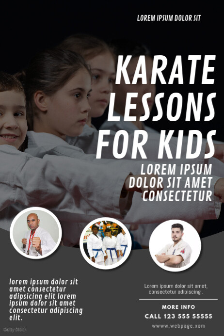 Kids karate lessons flyer design template | PosterMyWall