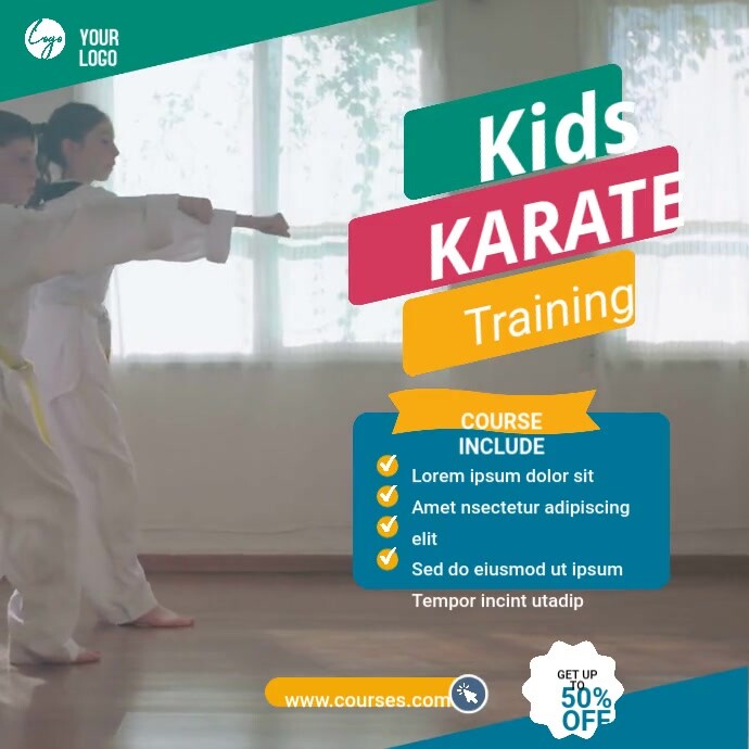 Kids Karate School post Template | PosterMyWall