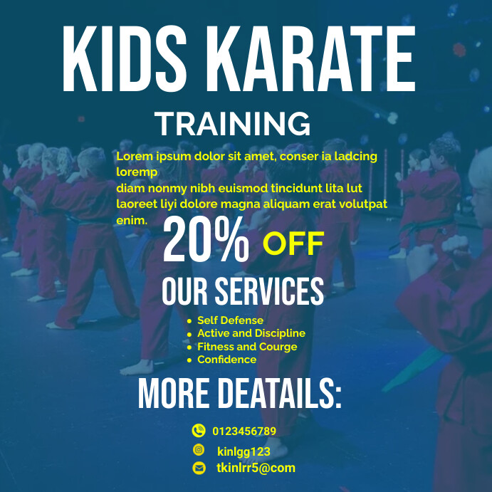 kids karate training flyers, kids karate trai Template | PosterMyWall