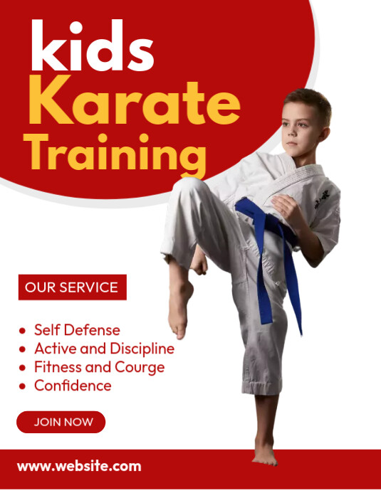 Kids Karate Training Red Template | PosterMyWall