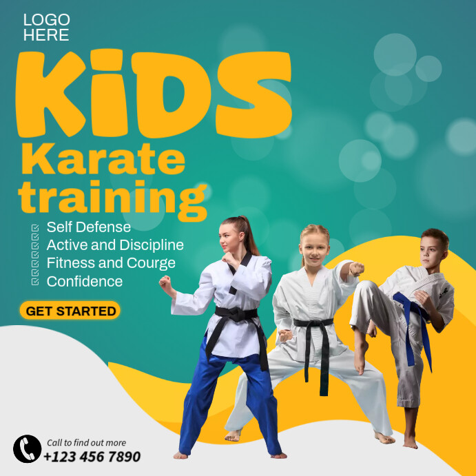 Copy of Kids Karate Training Yellow | PosterMyWall