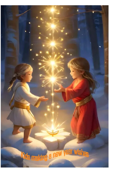 Kids making a new year wishes flyer template | PosterMyWall