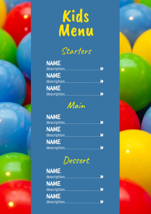 Kids Menu Template | PosterMyWall
