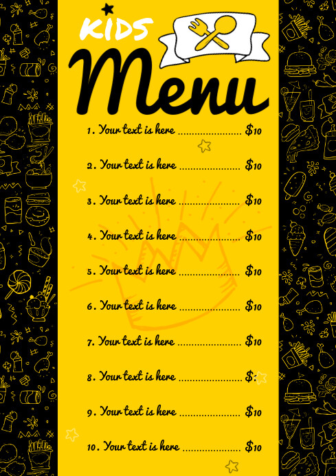 KIDS MENU Template | PosterMyWall