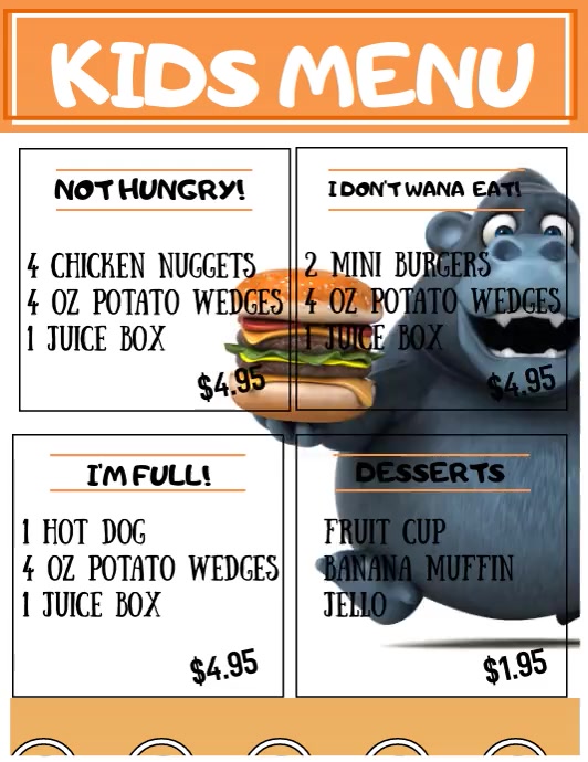 Kids Menu Template | PosterMyWall